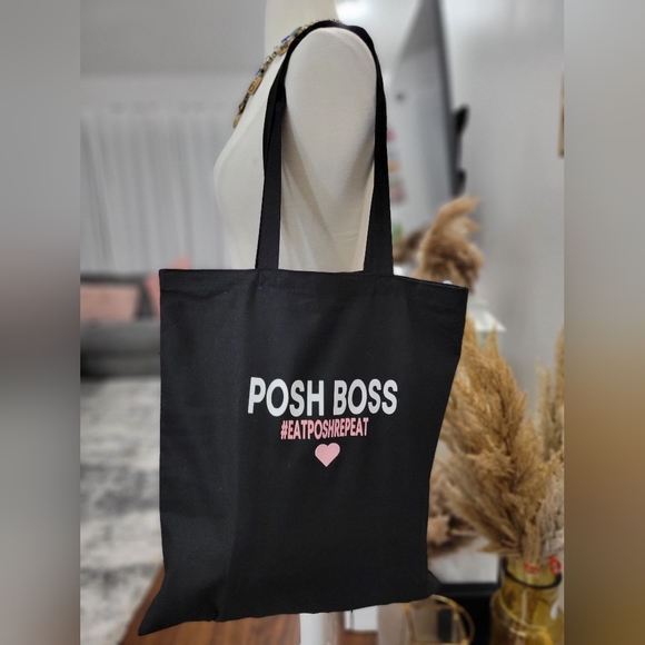 Hand Crafted | Bags | New Posh Boss Tote Handmade Reusable Eco Black ...
